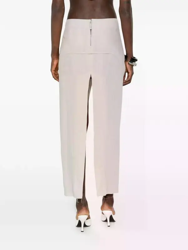 Rick Owens Sliced Frayed Maxi Skirt - Neutrals