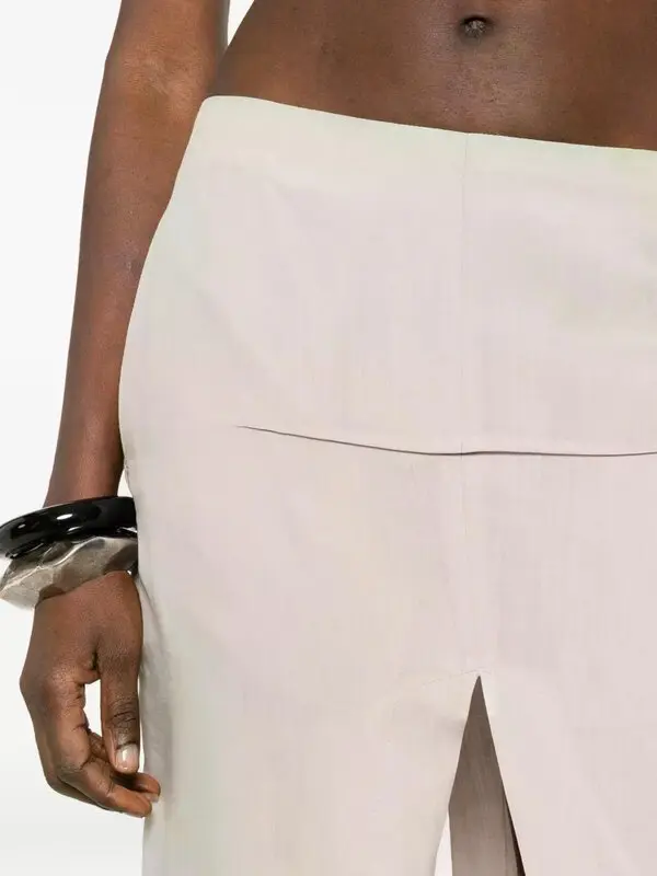 Rick Owens Sliced Frayed Maxi Skirt - Neutrals
