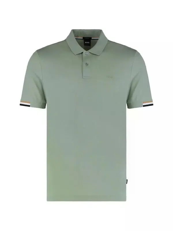 BOSS Striped-detail Polo Shirt - Green
