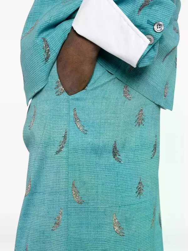 PIERRE-LOUIS MASCIA Printed Wide Leg Trousers - Blue