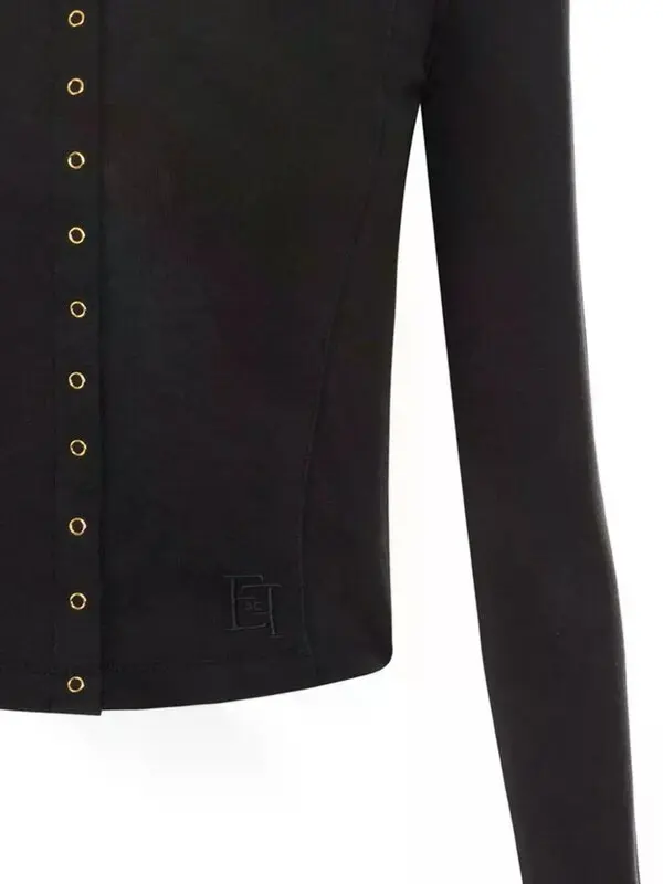 Elisabetta Franchi Embroidered Logo Cardigan - Black