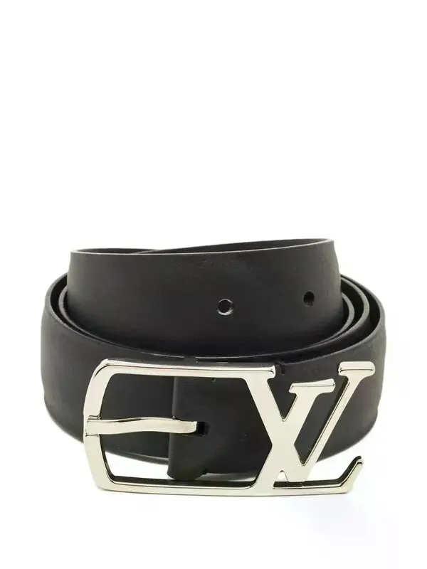 LOUIS VUITTON 2015 Logo-embellishment Leather Belt - Black