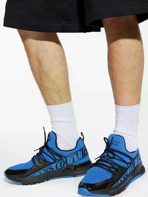 Versace Logo-tape Sneakers - Blue