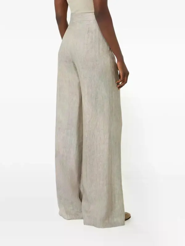 Max Mara Herringbone Linen Twill Trousers