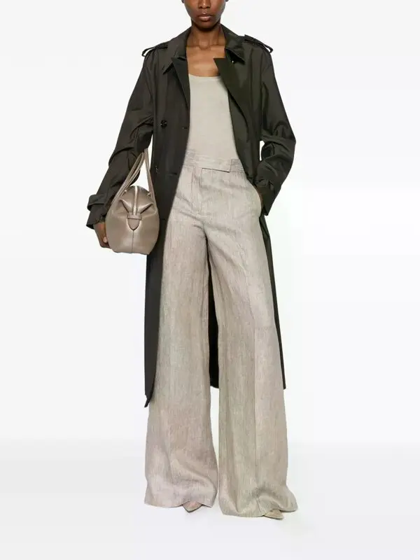 Max Mara Herringbone Linen Twill Trousers
