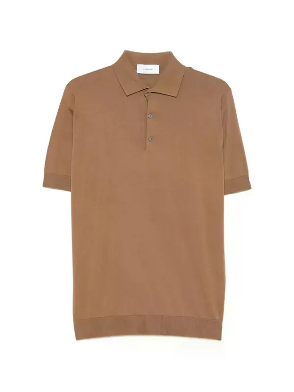 LARDINI Knitted Polo Shirt - Brown