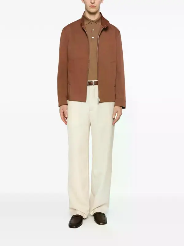 LARDINI Knitted Polo Shirt - Brown