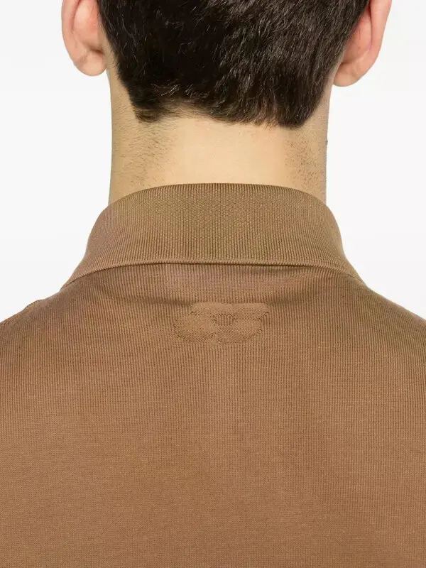 LARDINI Knitted Polo Shirt - Brown