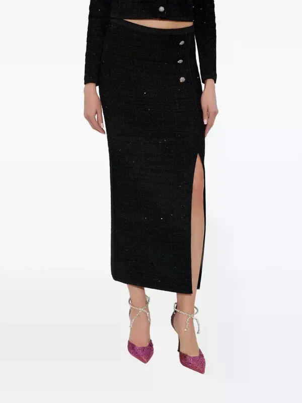 Alessandra Rich Sequin-embellished Knitted Midi Skirt