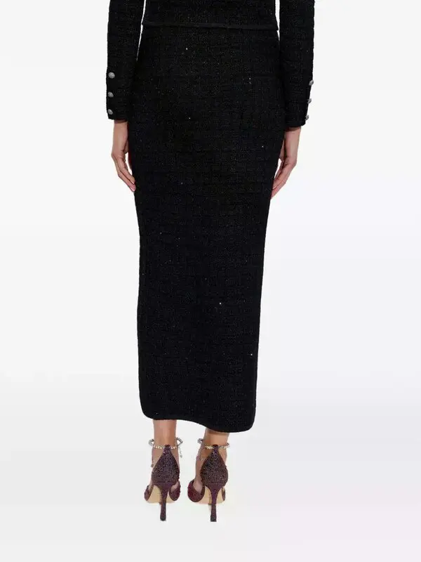 Alessandra Rich Sequin-embellished Knitted Midi Skirt