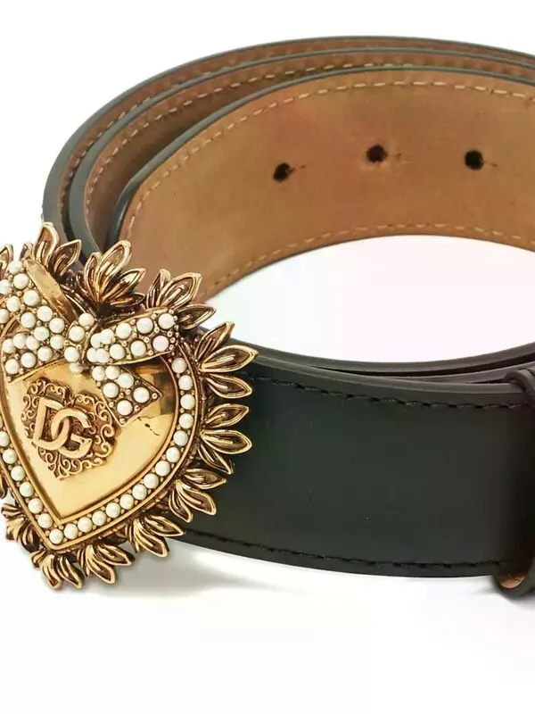 Dolce & Gabbana Devotion Heart Leather Belt