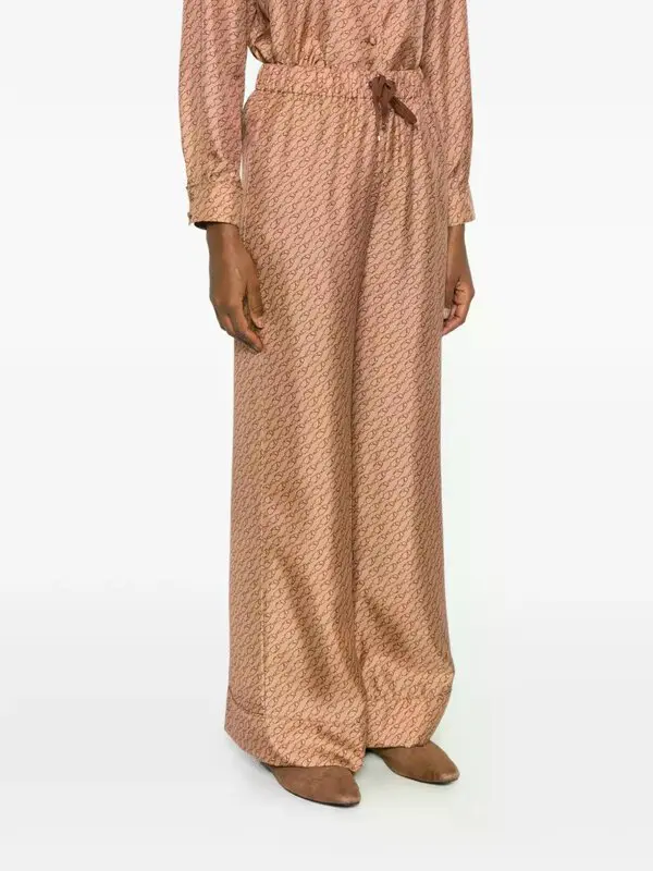 Herno Patterned Wide Leg Trousers