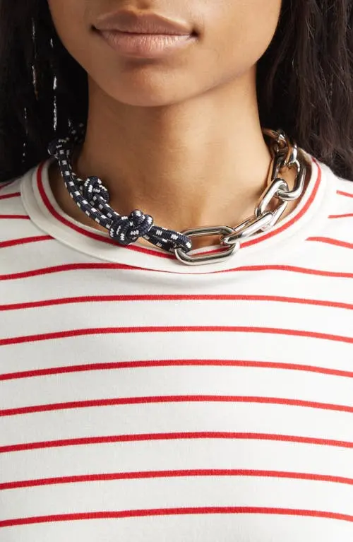 Plan C Rope & Chain Necklace - Blue White