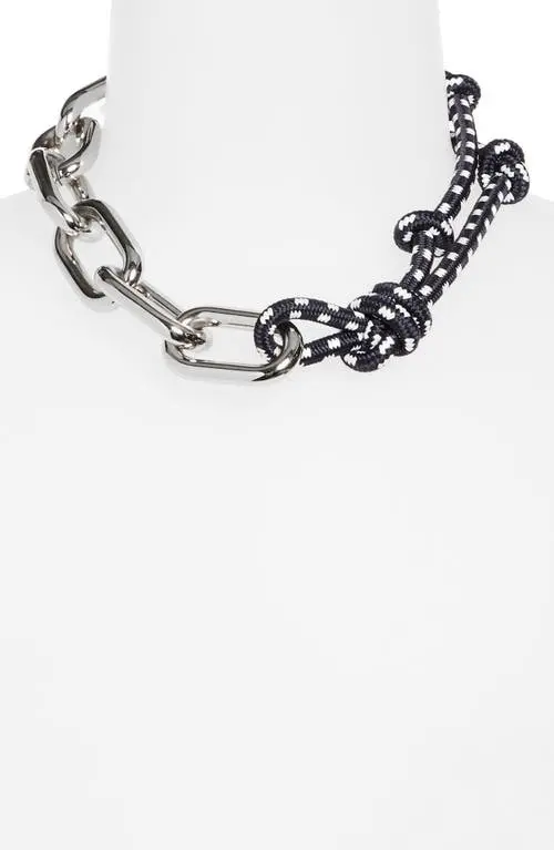 Plan C Rope & Chain Necklace - Blue White