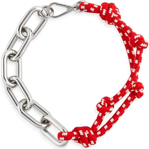 Plan C Rope & Chain Necklace - Red White
