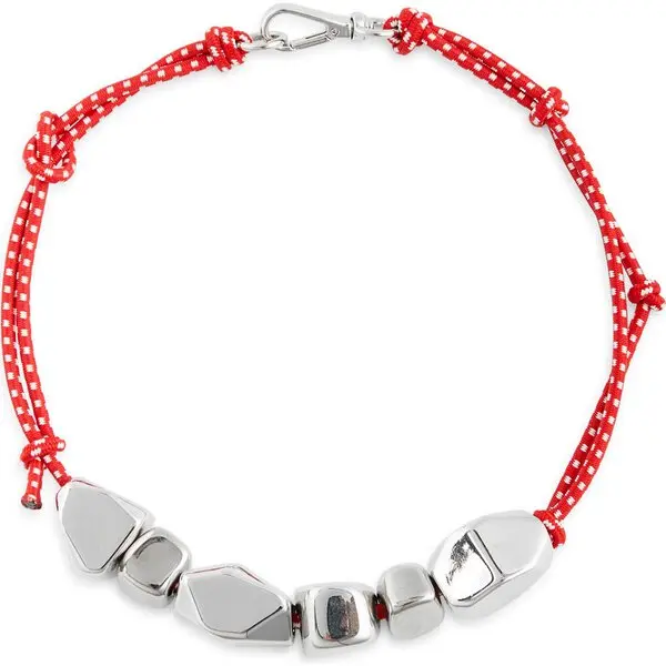 Plan C Stone Cord Necklace - Red Nickel