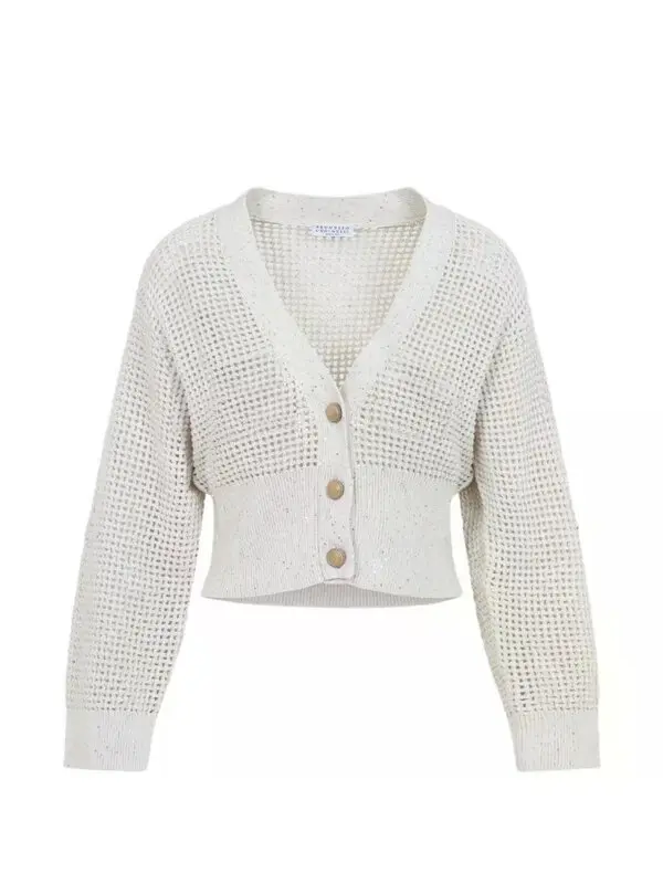 Brunello Cucinelli Button V-neck Cotton Cardigan