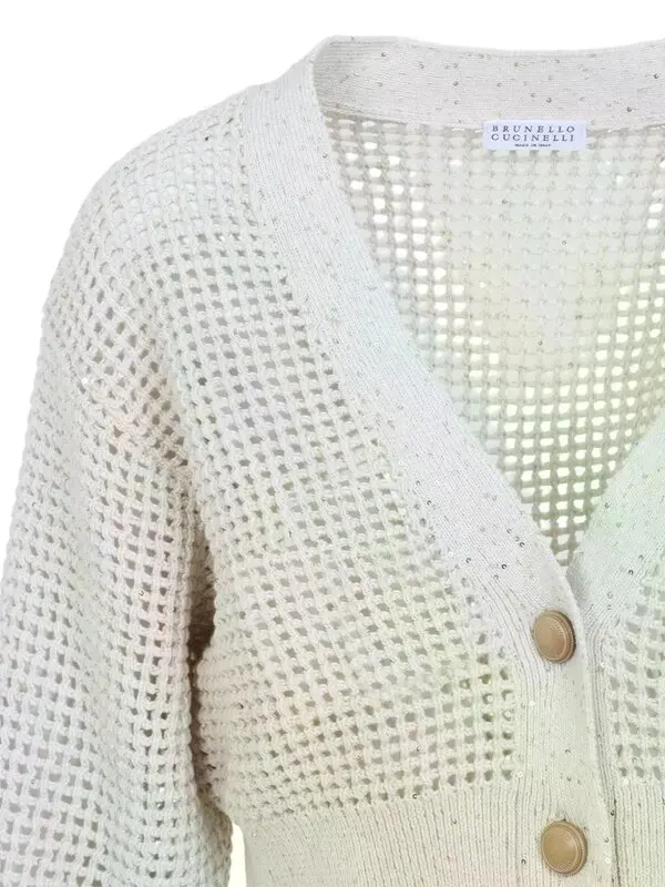 Brunello Cucinelli Button V-neck Cotton Cardigan
