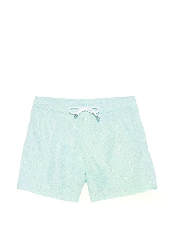 Fedeli Patterned Swim Shorts - Blue