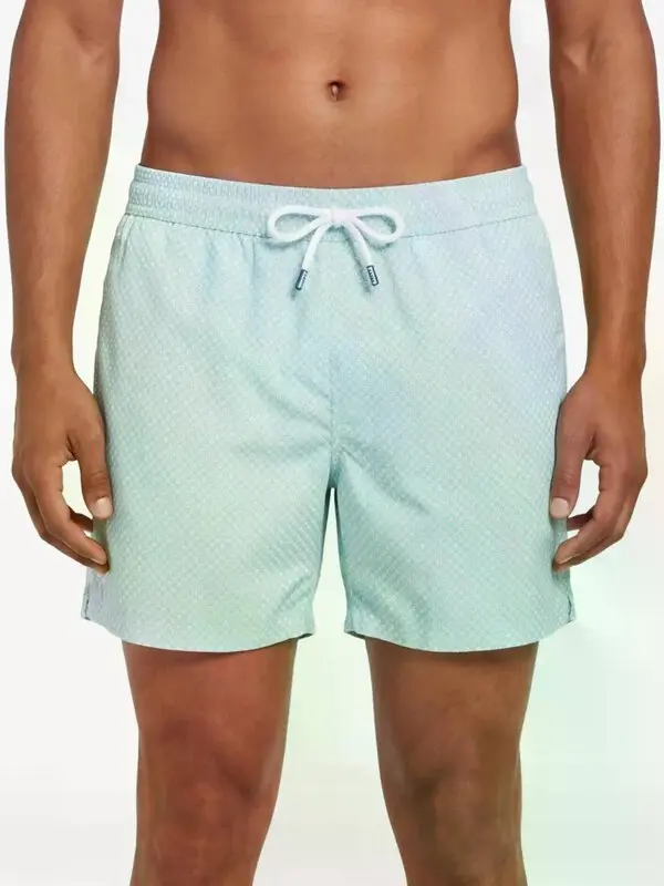 Fedeli Patterned Swim Shorts - Blue