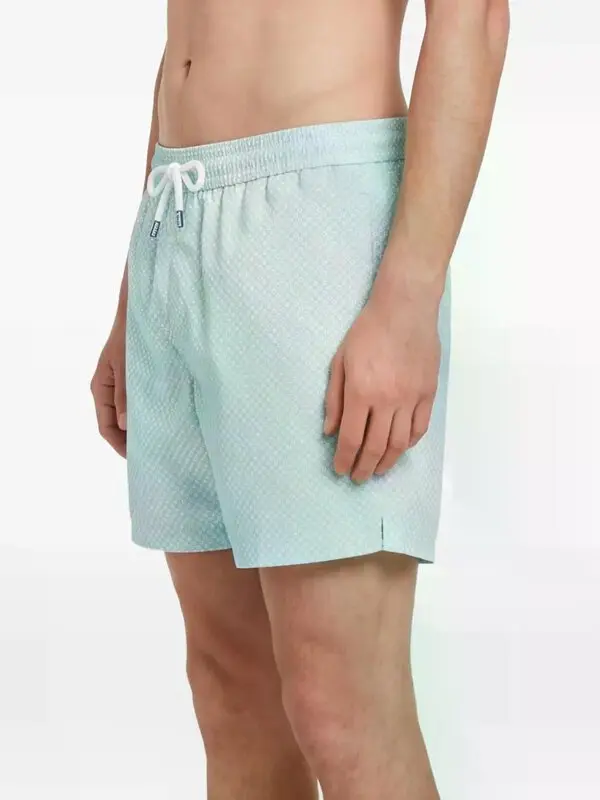 Fedeli Patterned Swim Shorts - Blue