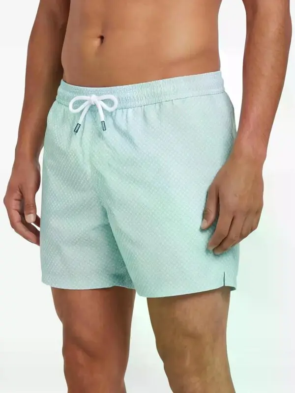 Fedeli Patterned Swim Shorts - Blue
