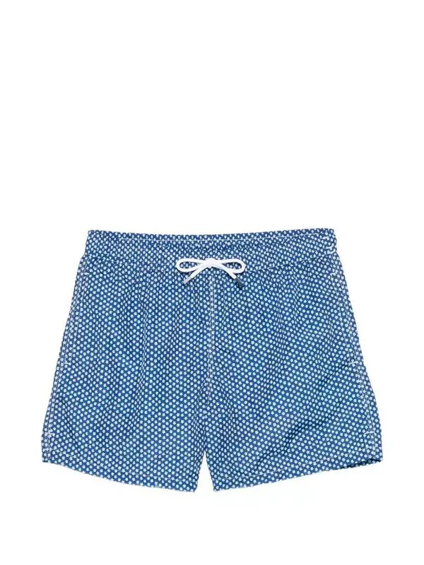 Fedeli Floral Print Swim Shorts - Blue