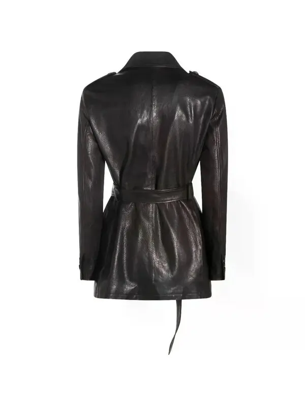 Tagliatore Belted Leather Jacket