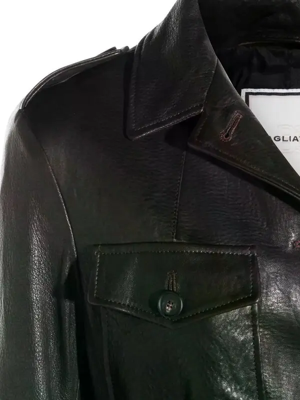 Tagliatore Belted Leather Jacket