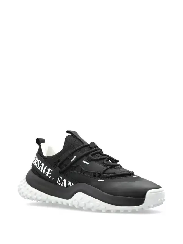 Versace Lettering Sneakers - Black