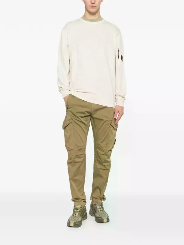 C.P. COMPANY Stretch Sateen Ergonomic Cargo Pants With Lens Detail - Neutrals
