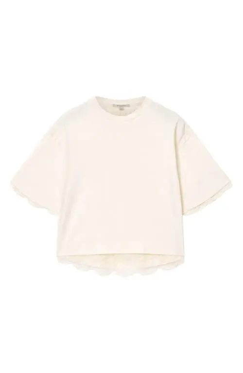 ALLSAINTS Nia Lace Trim T-shirt - Arctic White