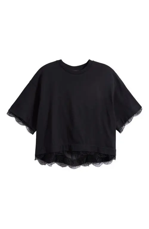 ALLSAINTS Nia Lace Trim T-shirt - Black