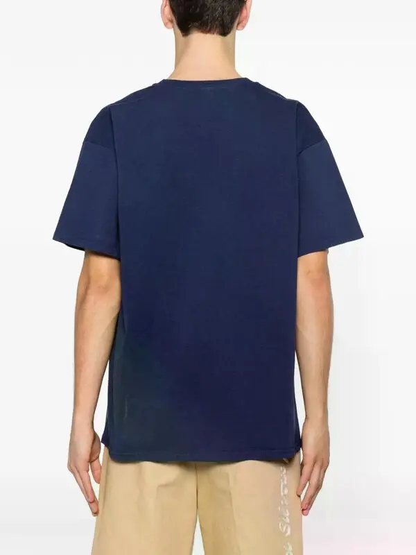 WILD DONKEY Animal-print Crew-neck T-shirt - Blue