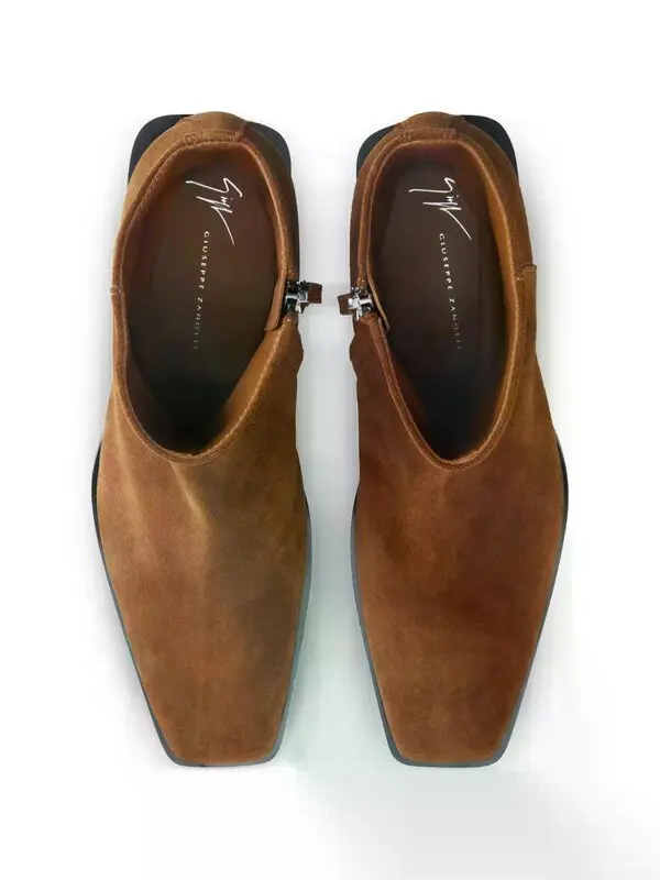 GIUSEPPE ZANOTTI Square-toe Ankle Boots - Brown