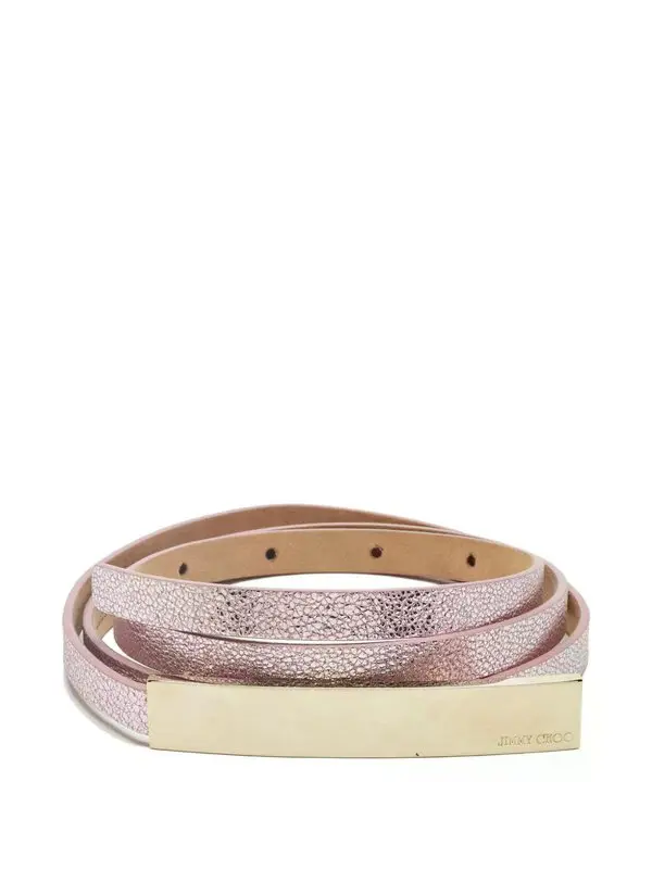 JIMMY CHOO Metallic-leather Belt - Pink