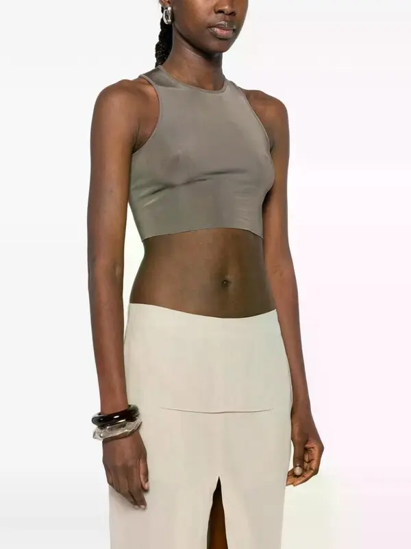 Rick Owens Cropped Tank Top - Grey