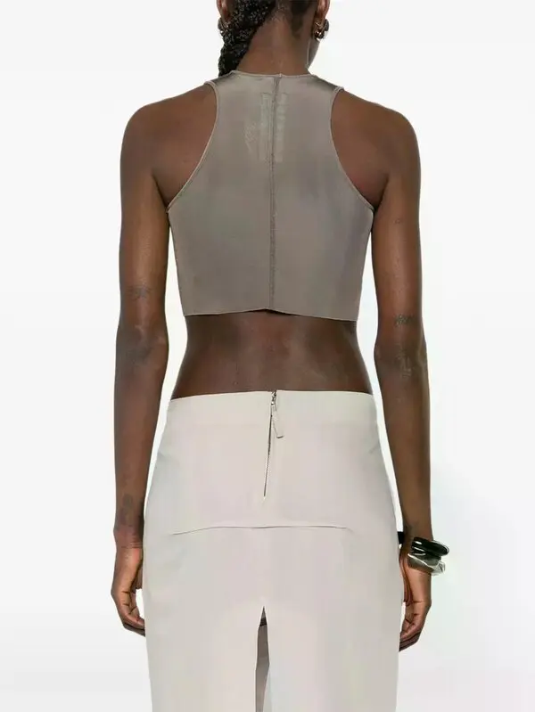 Rick Owens Cropped Tank Top - Grey