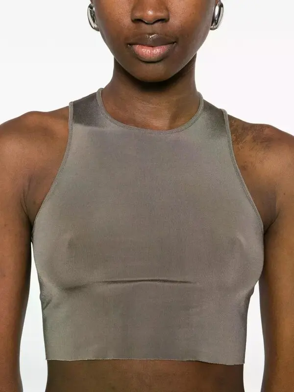Rick Owens Cropped Tank Top - Grey