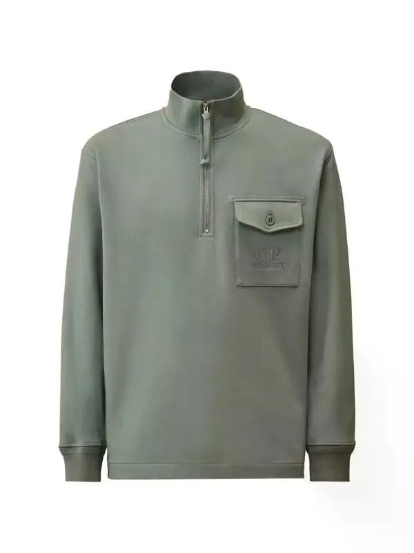 C.P. COMPANY Zip-fastening Chest-pocket Sweatshirt - Green