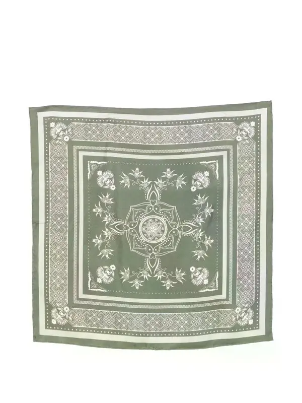N.peal Floral Silk Scarf - Green