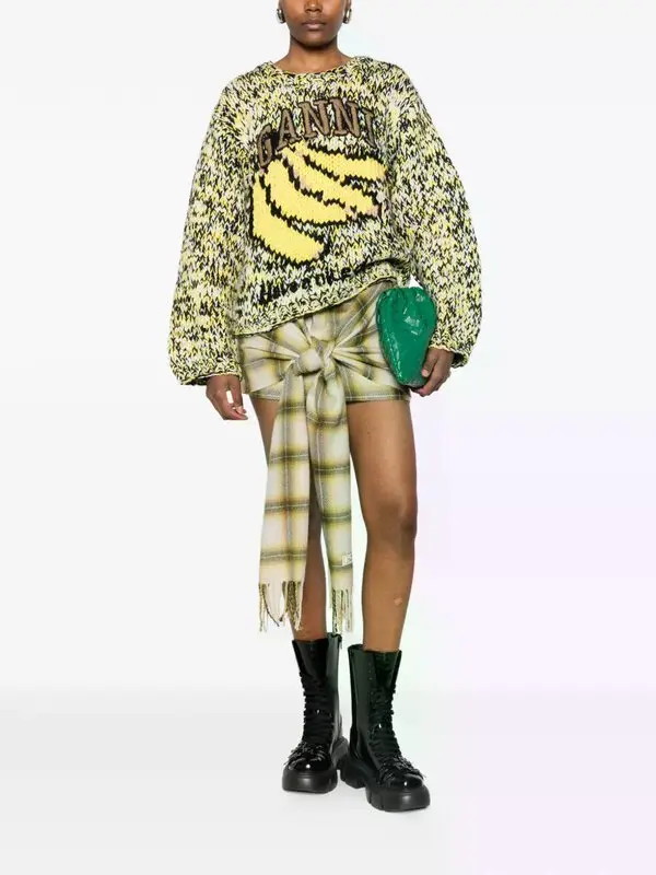 GANNI Banana Intarsia Knit Jumper - Yellow
