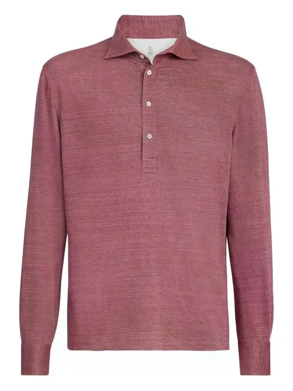 Brunello Cucinelli Long-sleeved Polo Shirt - Red
