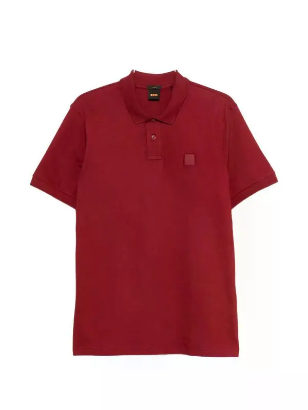 BOSS Buttoned Patch Polo Shirt - Red
