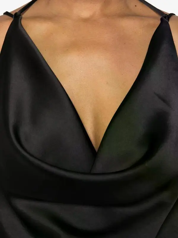 Andamane Vera Draped Cowl-neck Maxi Dress - Black