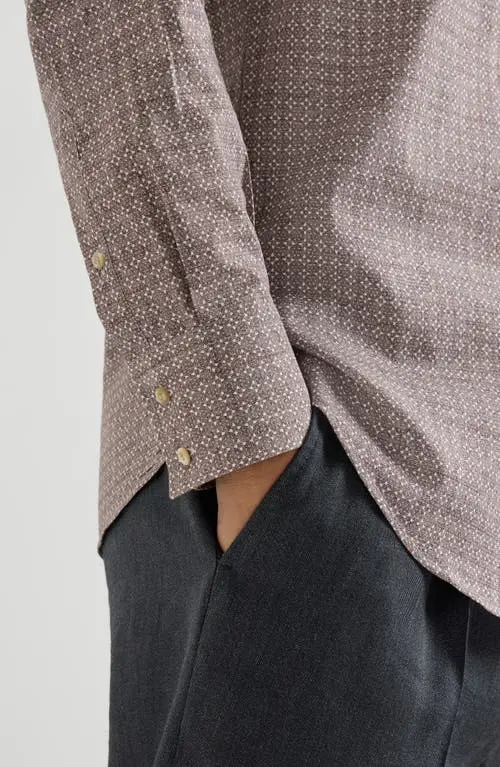 Brunello Cucinelli Printed Twill Shirt - Brown