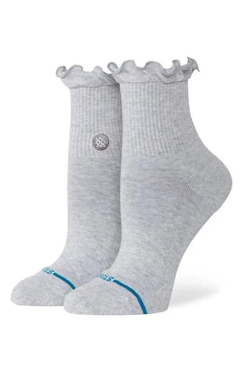 Stance Icon Ruffle Quarter Socks - Heather Grey