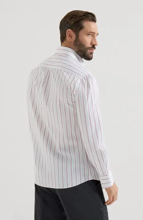 Brunello Cucinelli Striped Poplin Shirt
