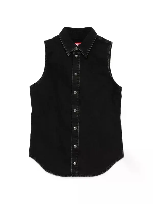 DIESEL® Sleeveless Denim Shirt - Black
