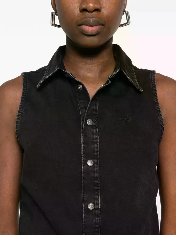 DIESEL® Sleeveless Denim Shirt - Black